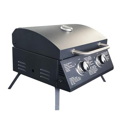 China Portable Outdoor Camping BBQ Barbecue Gas Grill Smoke Stove with Steel Safety Device for sale