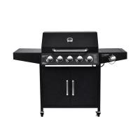 China 141*55*109 cm Garden 304 Ss 10000Btu 5 Burner Gas Smoke Grill Machine With Side Burner for sale