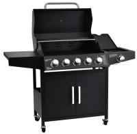 China 141*55*109 cm Garden 304 Ss 10000Btu 5 Burner Gas Smoke Grill Machine With Side Burner for sale