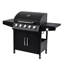 China CE/TUV/LFGB Certified Warming Grid 430 SS 5 1 Burners Gas Grills for Outdoor BBQ for sale