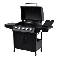 China CE/TUV/LFGB Certified Warming Grid 430 SS 5 1 Burners Gas Grills for Outdoor BBQ for sale