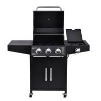 China Gas Barbecue Grills Outdoor With Stove hybrid grill 3 1 burners Butane for Tailgating for sale