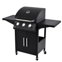 China Indoor and Outdoor Multi-Stage Regulation 3 Burner Black Commercial Gas Bbq Grill Machine for sale