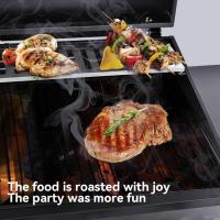 China Indoor and Outdoor Multi-Stage Regulation 3 Burner Black Commercial Gas Bbq Grill Machine for sale