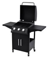 China Indoor and Outdoor Multi-Stage Regulation 3 Burner Black Commercial Gas Bbq Grill Machine for sale