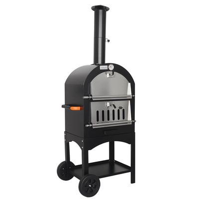 China Outdoor Courtyard Charcoal Oven for Baking Pizza Portable and 30.5*30.5cm Stone Size for sale