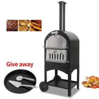 China Outdoor Courtyard Charcoal Oven for Baking Pizza Portable and 30.5*30.5cm Stone Size for sale