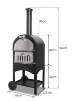 China Outdoor Courtyard Charcoal Oven for Baking Pizza Portable and 30.5*30.5cm Stone Size for sale