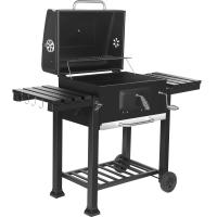 China 36.5*48.5cm Side Shelf Stainless Steel Charcoal Barbecue Smoker Grill for Custom Logo for sale