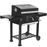 China 36.5*48.5cm Side Shelf Stainless Steel Charcoal Barbecue Smoker Grill for Custom Logo for sale