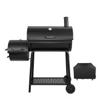 China Heavy Duty Large Barrel Charcoal Grill for Garden Smoker DIY Black Cold Rolled Steel for sale