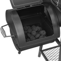 China Heavy Duty Large Barrel Charcoal Grill for Garden Smoker DIY Black Cold Rolled Steel for sale