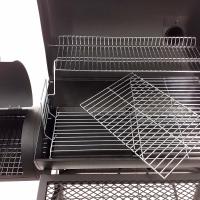 China Surface High Temp. Powder Coated Two Chambers Offset Smokers Trolly BBQ with Chimney for sale