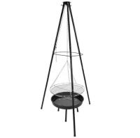 China 52x2cm Cooking Area Tripod Swivel Grill Outdoor Camping BBQ with Flame Safety Device for sale