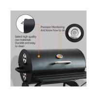 China Steel Deluxe Barrel Smoker Charcoal Grill with Powder Coated Finishing for sale