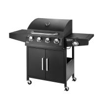 China 59.5*12cm Warming Area 4 Burner Propane Gas Grill with Side Burner and Cabinet Style for sale