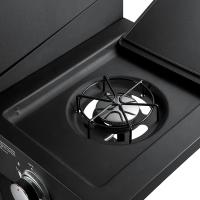 China 59.5*12cm Warming Area 4 Burner Propane Gas Grill with Side Burner and Cabinet Style for sale
