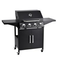 China Outdoor Commercial Stainless Steel Gas BBQ Grill with Side Table Custom Logo Acceptable for sale