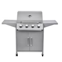 China Outdoor Commercial Stainless Steel Gas BBQ Grill with Side Table Custom Logo Acceptable for sale