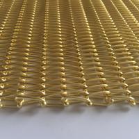 China Architectural Round Wire Spiral Link Mesh , Decorative Woven Mesh For Stairway Railing for sale