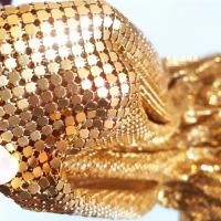 China Chainmail Mesh Metallic Mesh Fabric , Polished Metallic Woven Fabric for sale