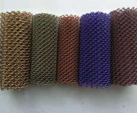 China Anodized Aluminum Coil Drapery Customized Metallic Woven Curtains for sale