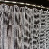 China Wooden Metal Coil Drapery Anodized Finish Wire Mesh Curtain for sale