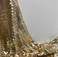 China Round Shape Shining Car Leather Fabric 200gsm Chainmail Pattern Fabric for sale