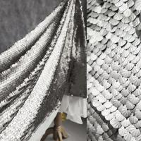China JDW 200GSM Shiny Shimmer Metal Sequin Fabric 0.5mm Thickness for sale