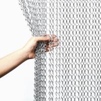 China Silver Aluminium Chain Fly Door Curtain Semi Private Customized Size for sale