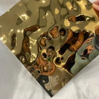 China 201 304 316 Water Ripple Steel Sheet Mirror Polished Champagne Gold Color Decorative for sale