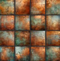 China Green / Brown Patina Copper Sheet Unevenness Touch Easy To Clean for sale
