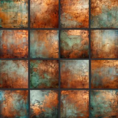 China Green / Brown Patina Copper Sheet Unevenness Touch Easy To Clean for sale