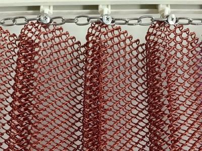 China Anodized Oxidation Aluminium Metal Curtain Woven Mesh Curtain With Advanced Woven Pattern for sale