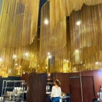 China Customized Decorative Wire Mesh Aluminum Coil Curtain Metal Chain Drapery Fabric For Bars Screen for sale