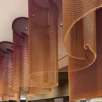 China Aluminum Cascade Chain Decorative Golden Metal Steel Wire Mesh Ceiling Decor Metal Coil Curtain Fabric For Screen Room Dividers for sale