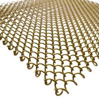China Aluminum Cascade Chain Decorative Golden Metal Steel Wire Mesh Ceiling Decor Metal Coil Curtain Fabric For Screen Room Dividers for sale