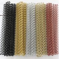 China Aluminum Cascade Chain Decorative Golden Metal Steel Wire Mesh Ceiling Decor Metal Coil Curtain Fabric For Screen Room Dividers for sale