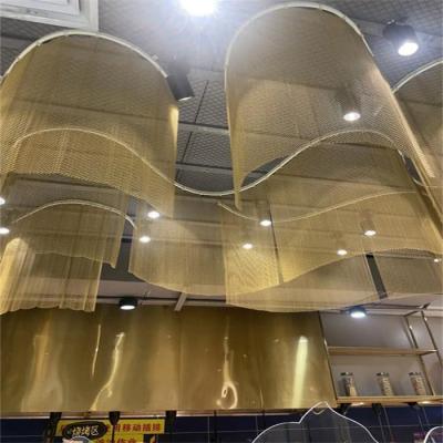 China Decorative Aluminium Metal Decorative Fireplace Wire Curved Mesh Water Chain Curtain Wall Architectural Drap Steel for sale