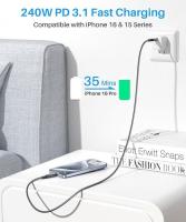 China 1.8M Universal Fast Charging Cable 240W Quick Charging Cable 480 Mbps Compatible With Various Devices for sale