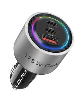 China High Speed USB C Car Adapter 12V / 24V  Compact Car Charger 175W for sale