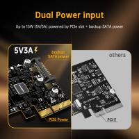 China 2 Port PCIe USB Expansion Card 10Gbps USB 3.2 Gen 2 PCIe Card For Desktop PC SSD Enclosures for sale