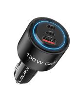 China 130W GaN Car Charger USB C PD Car Fast Charger 12V 24V Universal For Car Truck Laptops Tablets Smartphones for sale