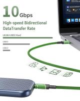 China 3Ft USB 3.2 Data Cable Green 30W Fast Charging Cable With High Speed Data Transfer for sale