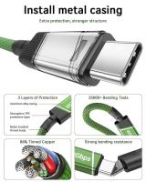 China 3Ft USB 3.2 Data Cable Green 30W Fast Charging Cable With High Speed Data Transfer for sale