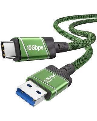 China 3Ft USB 3.2 Data Cable Green 30W Fast Charging Cable With High Speed Data Transfer for sale