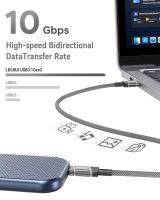 China Grey 10Gbps USB C Cable USB 3.2 Gen 2 High Speed Data Cable 3Ft For Laptops Phones Portable SSDs USB Hubs for sale