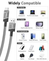 China Grey 10Gbps USB C Cable USB 3.2 Gen 2 High Speed Data Cable 3Ft For Laptops Phones Portable SSDs USB Hubs for sale