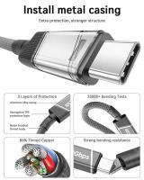 China Grey 10Gbps USB C Cable USB 3.2 Gen 2 High Speed Data Cable 3Ft For Laptops Phones Portable SSDs USB Hubs for sale