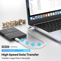 China SuperSpeed USB C 20Gbps Cable White PD Fast Charging Cable For Laptops And Monitors for sale